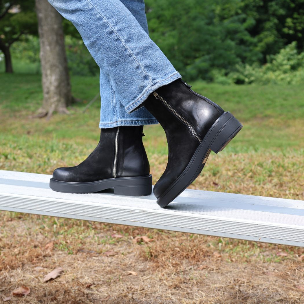 Friday Leather Double Zipper Bootie – Footnotes