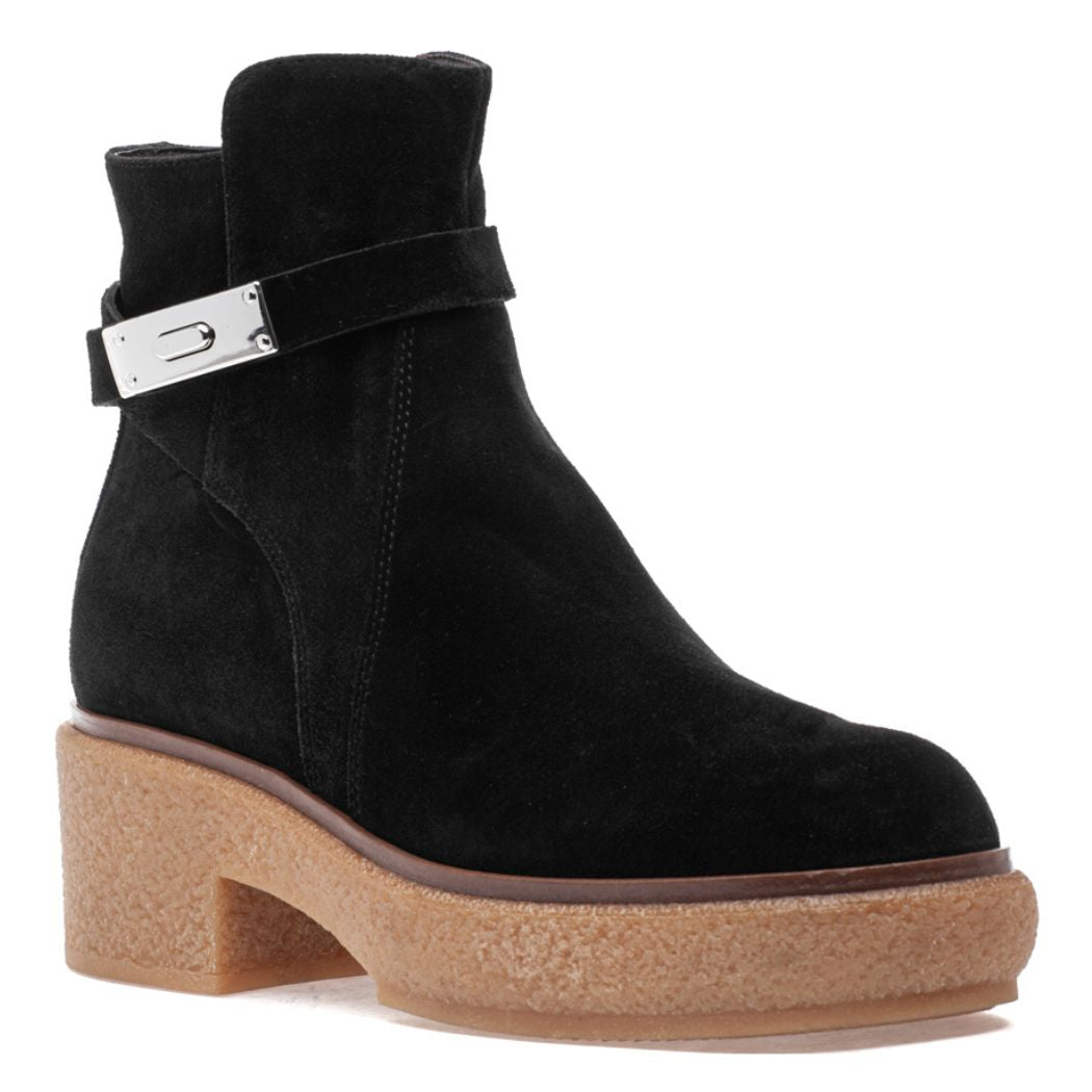 Tori Suede Crepe Platform Bootie – Footnotes
