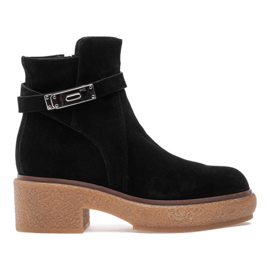 Tori Suede Crepe Platform Bootie – Footnotes