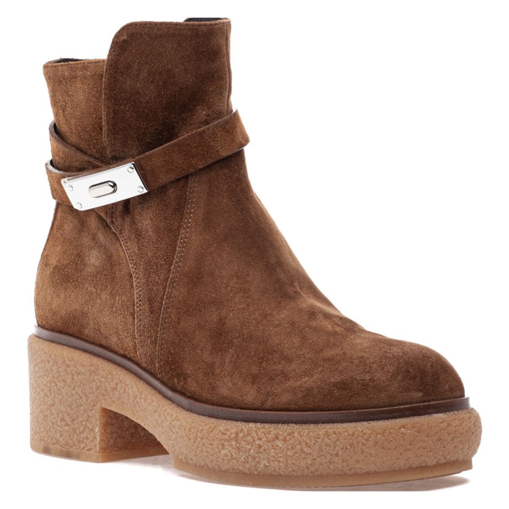 Tori Suede Crepe Platform Bootie – Footnotes