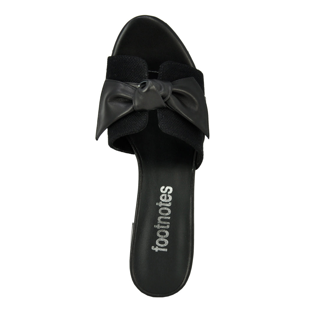 Ozane Canvas Leather Bow Slide – Footnotes
