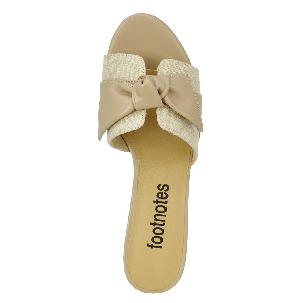 Ozane Canvas Leather Bow Slide – Footnotes